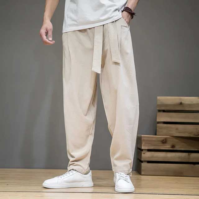 Belted Hakama Pants | Japanese Wide Leg Pants with Belt — Eiyo Kimono