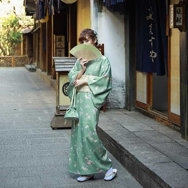 Traditional Light Green Kimono | Eiyo Kimono